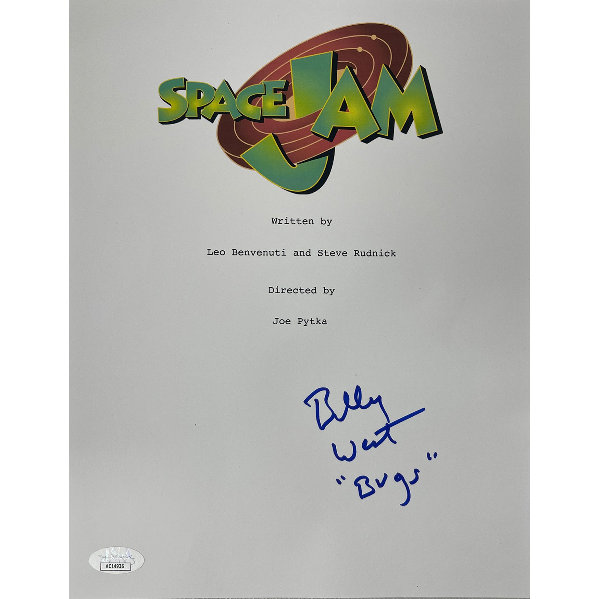 BILLY WEST - Signed & Framed "Space Jam" Movie Script Cover (JSA COA ...