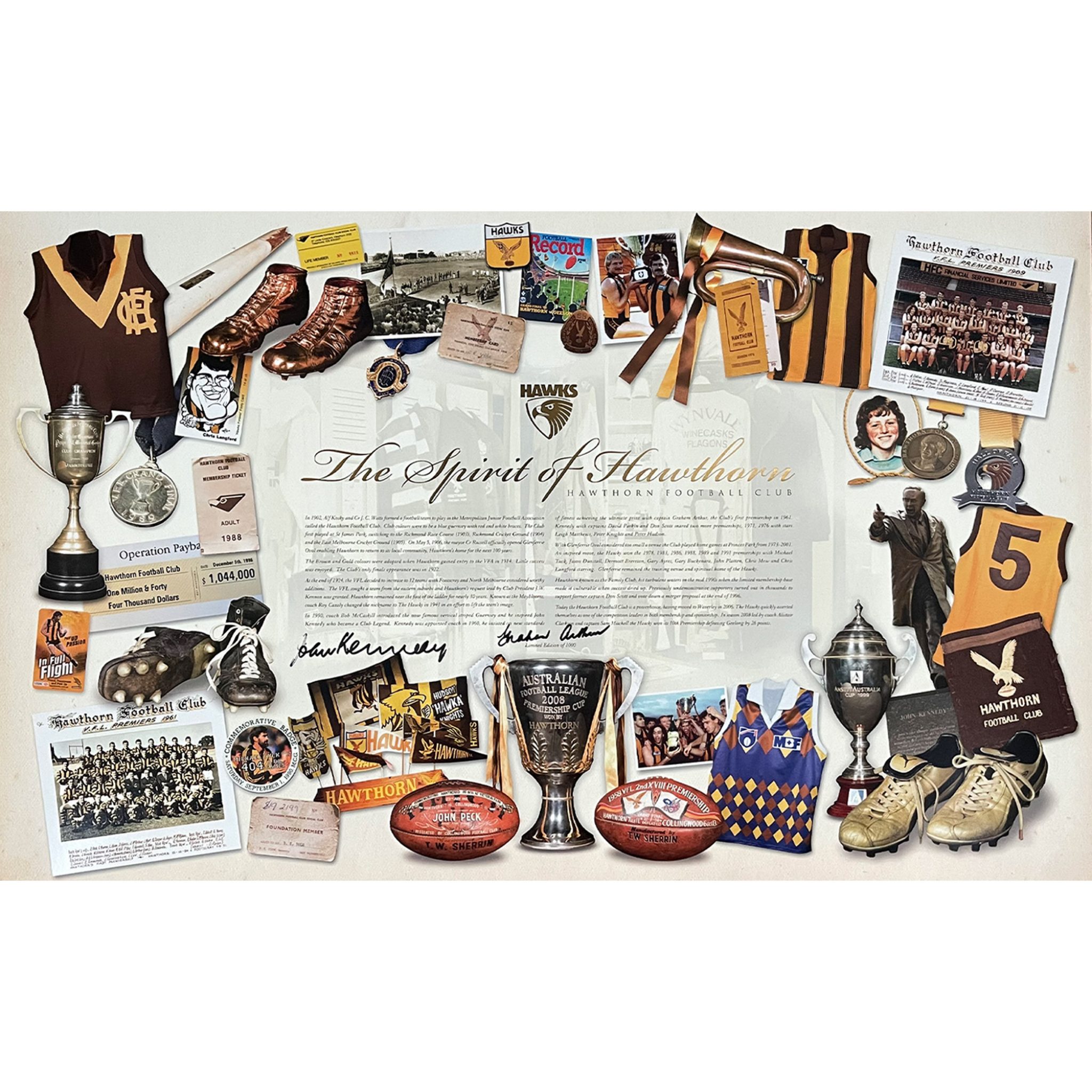 Hawthorn Hawks The Spirit Of Hawthorn Signed And Framed Print Taylormade Memorabilia Sports