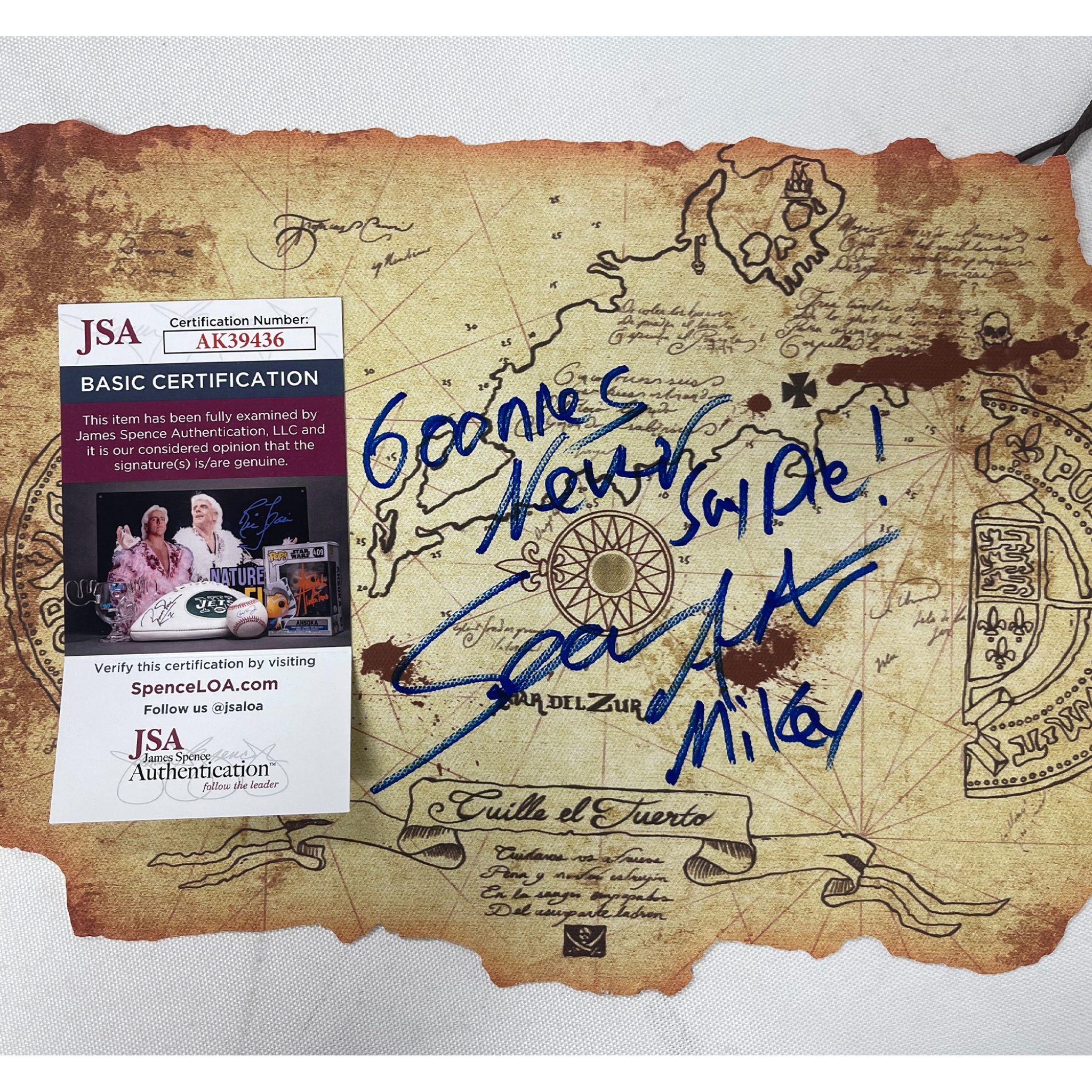 SEAN ASTIN Signed & Framed The Goonies Replica Treasure Map ...