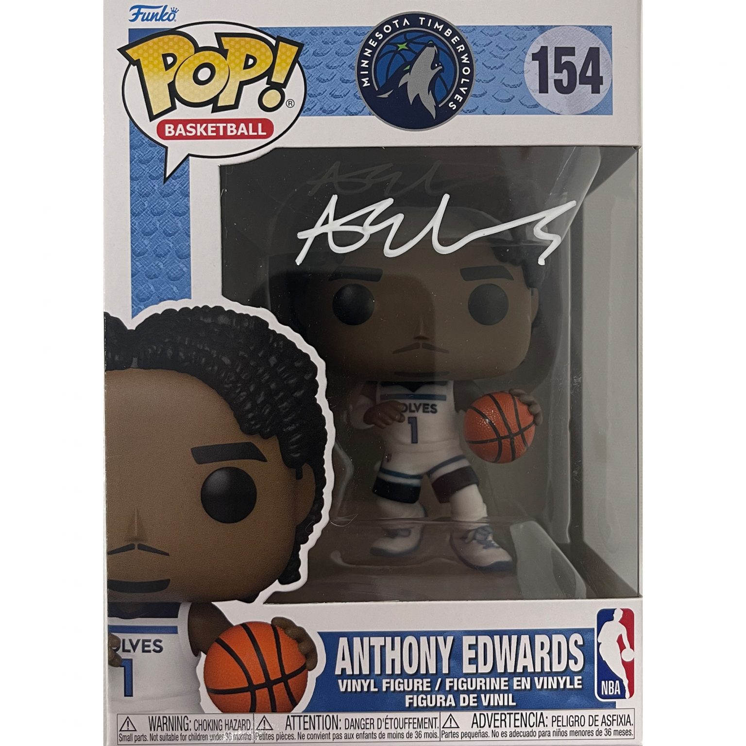 Anthony Edwards Signed "NBA - Minnesota Timberwolves" #154 Funko Pop ...
