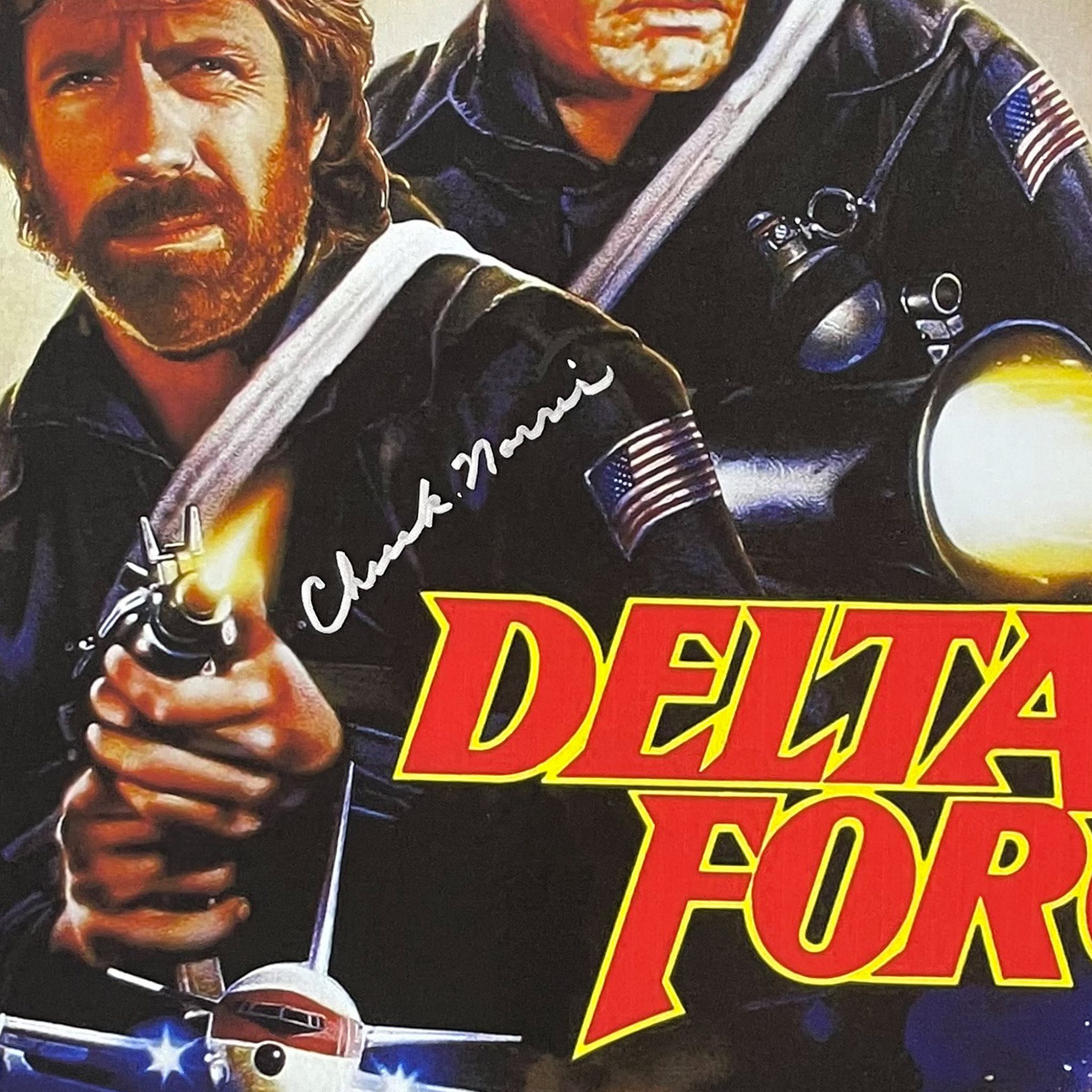 Chuck Norris - "Delta Force" Signed & Framed Canvas Movie Poster ...