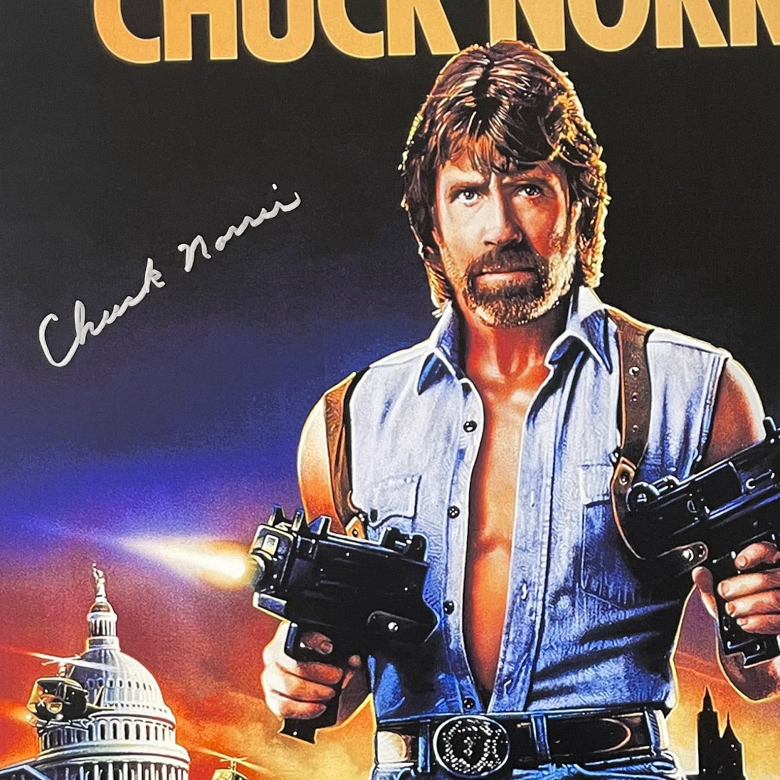 Chuck Norris - "Invasion U.S.A." Signed & Framed Canvas Movie Poster ...
