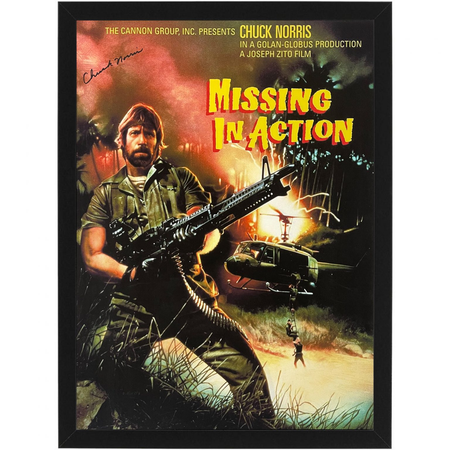 Chuck Norris - "Missing In Action" Signed & Framed Canvas Movie Poster ...