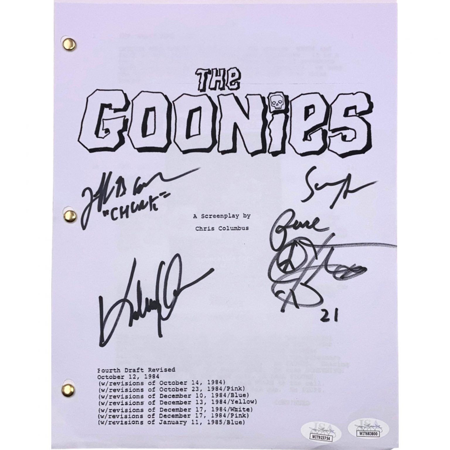 The Goonies Cast Signed & Framed Movie Script (JSA COA) | Taylormade ...