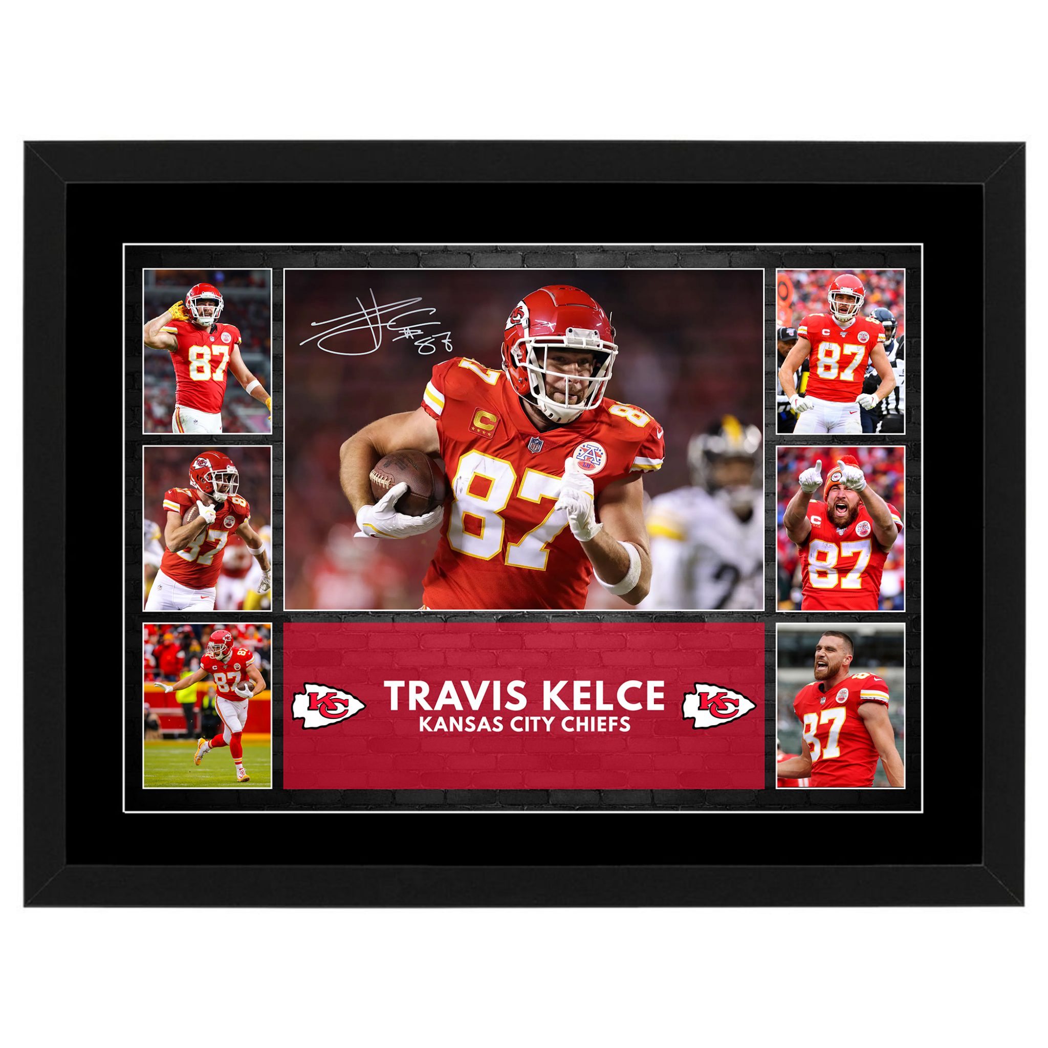 NFL - Travis Kelce Kansas City Chiefs Framed Pre Print Collage ...