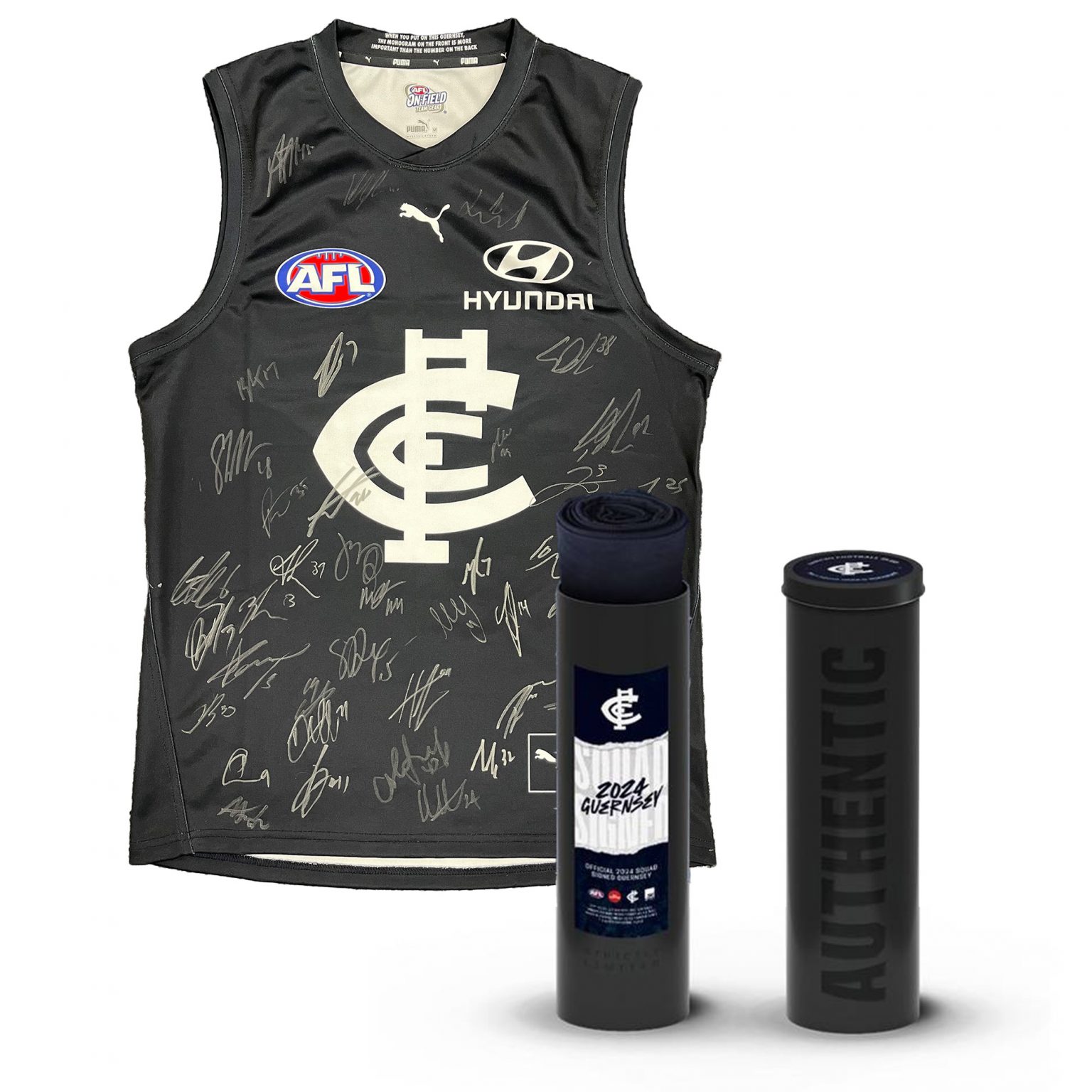 CARLTON FOOTBALL CLUB 2024 SQUAD SIGNED OFFICIAL GUERNSEY | Taylormade ...