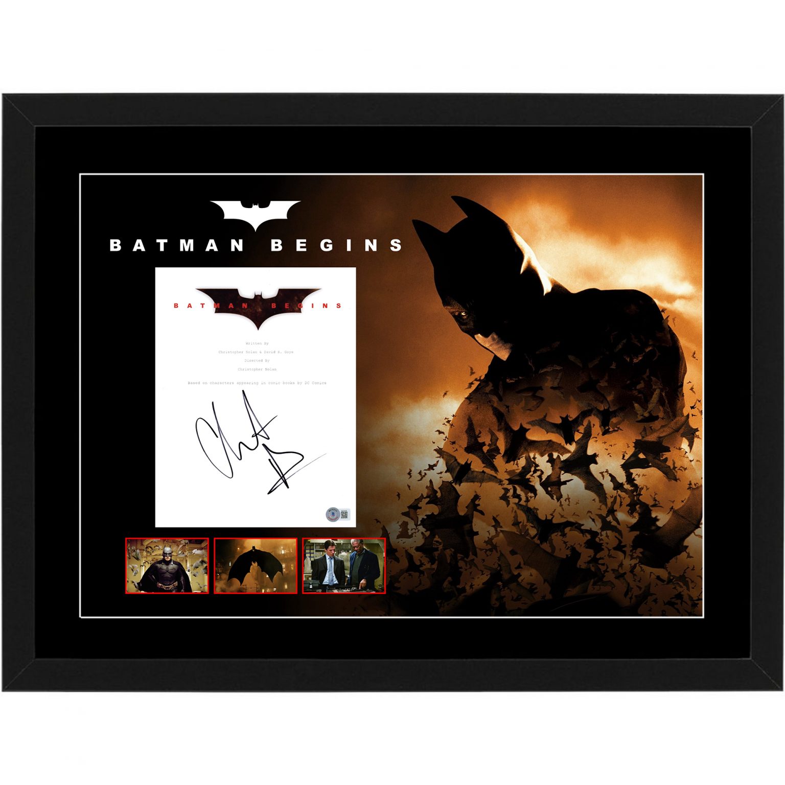 Christian Bale - Signed & Framed "Batman Begins" Movie Script (Beckett ...