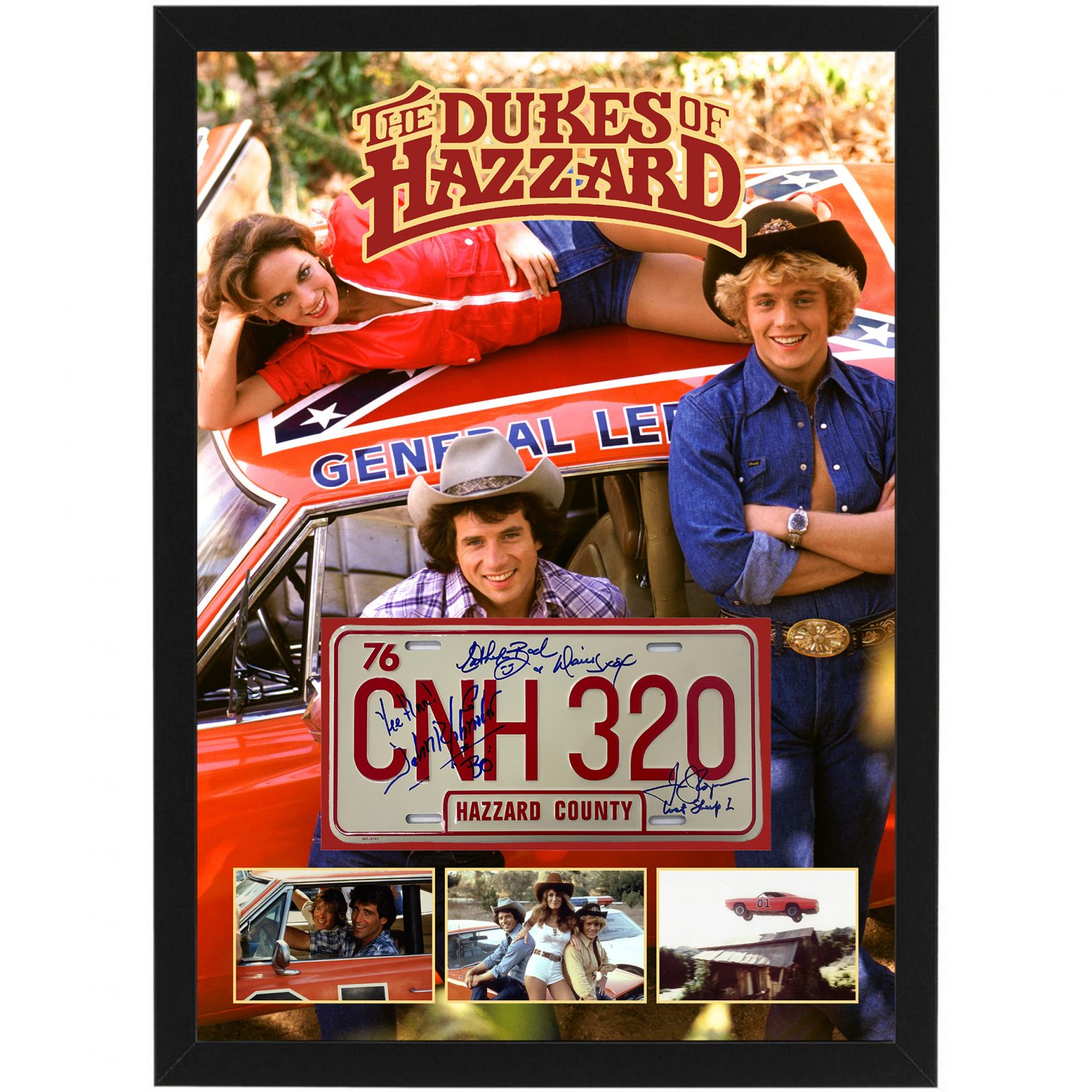 THE DUKES OF HAZZARD Cast Signed & Framed 'CNH 320' License Plate (JSA ...