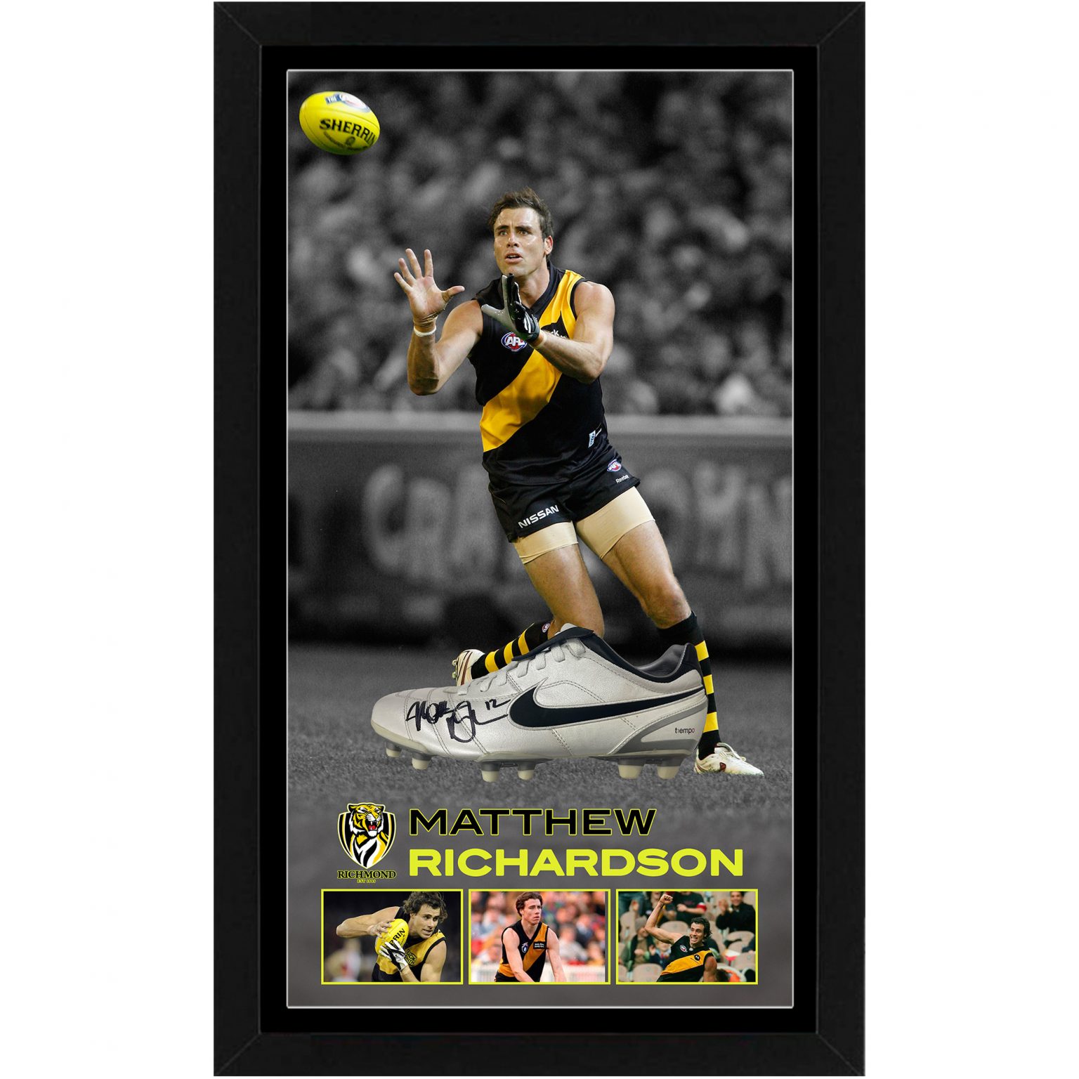Richmond Tigers - MATTHEW RICHARDSON Signed & Framed Nike Football Boot ...