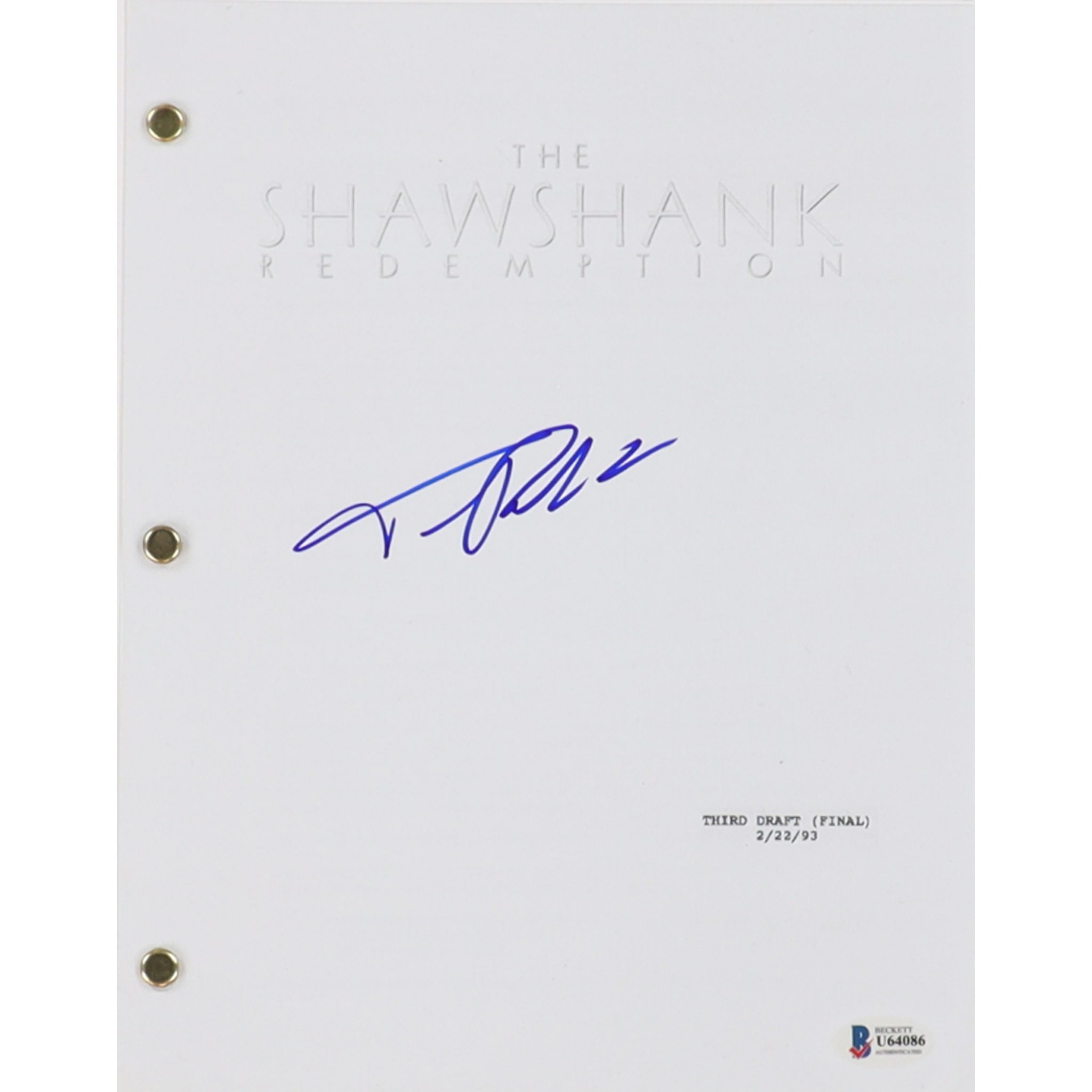 TIM ROBBINS Signed & Framed The Shawshank Redemption Movie Script ...
