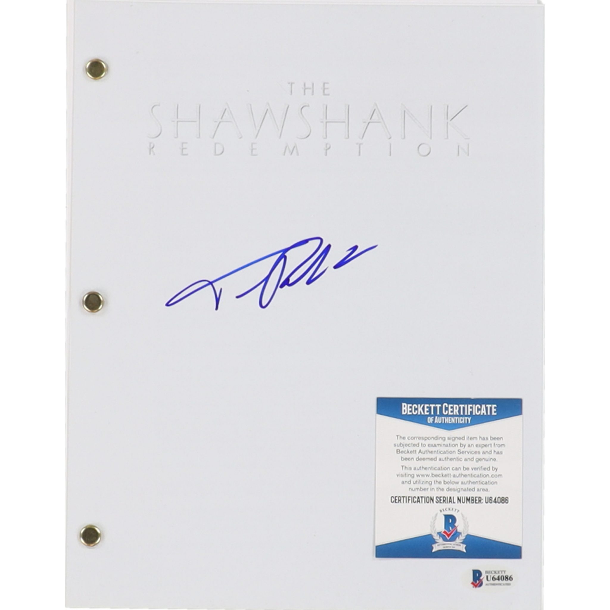 TIM ROBBINS Signed & Framed The Shawshank Redemption Movie Script ...
