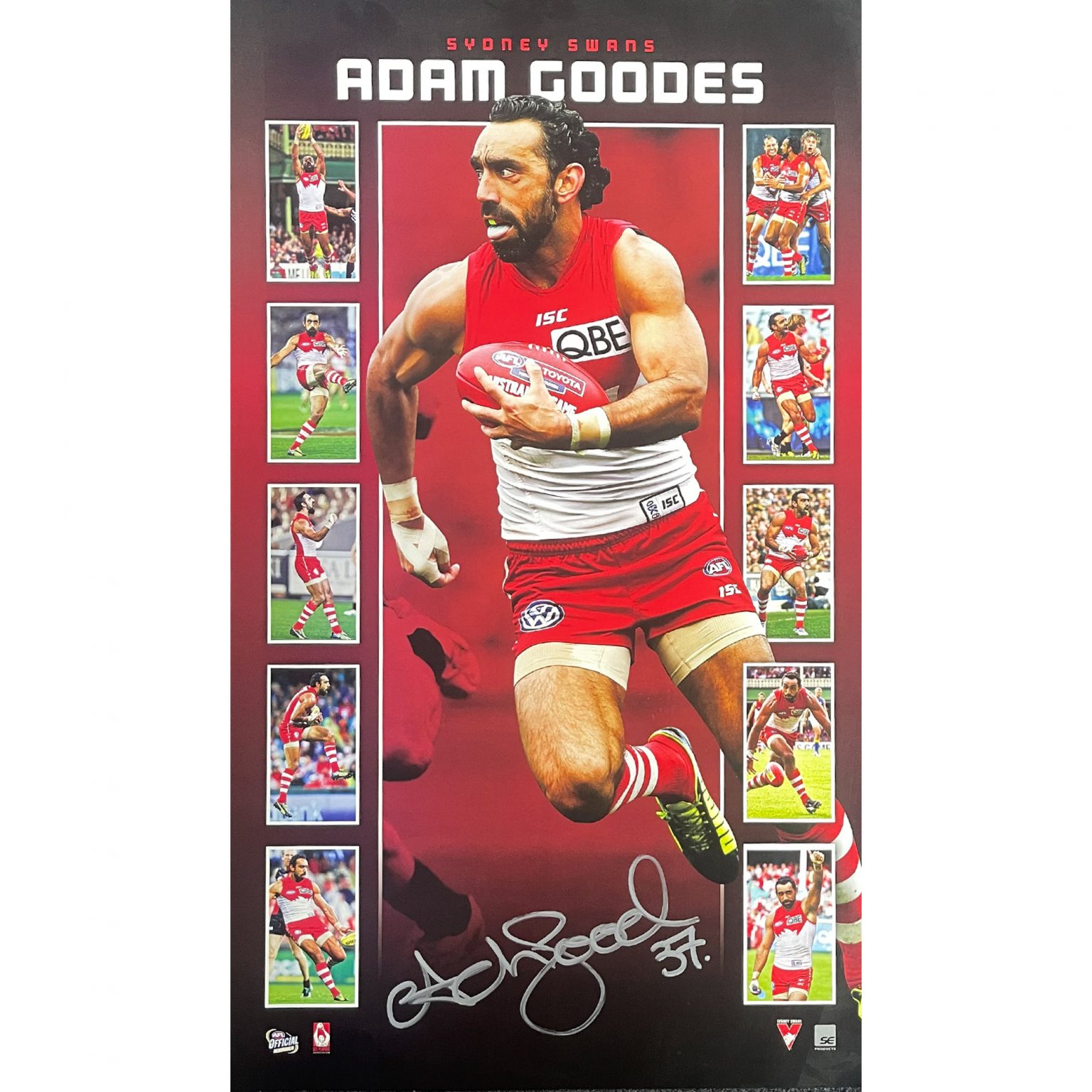 Sydney Swans - Adam Goodes Signed & Framed Vertiramic Collage Print | Taylormade Memorabilia ...