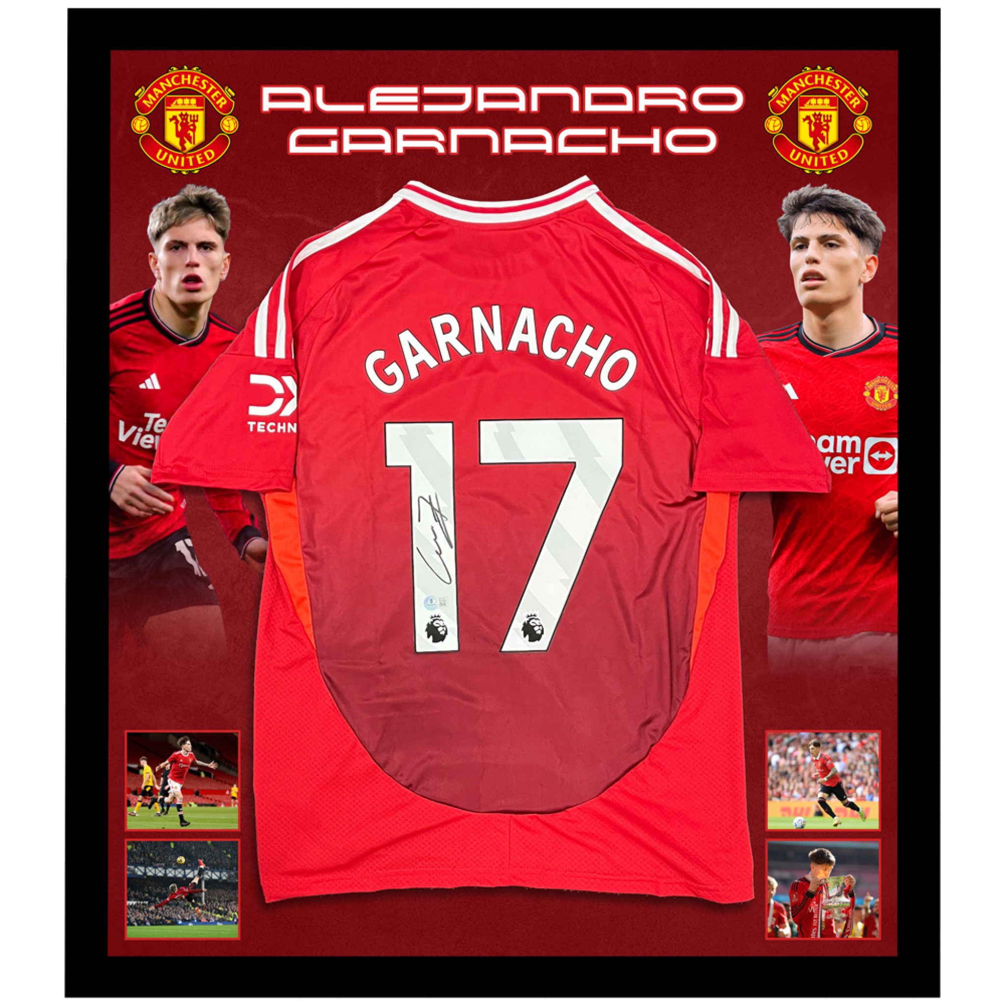 Soccer – Alejandro Garnacho Signed & Framed Manchester United FC Jersey ...