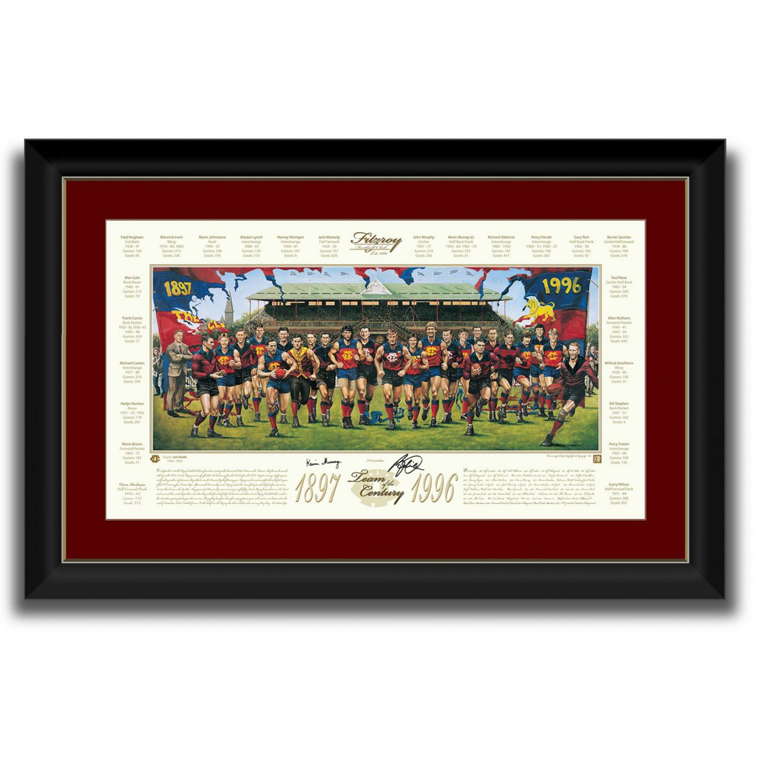 Fitzroy Lions - KEVIN MURRAY & BERNIE QUINLAN Signed Team Of The ...