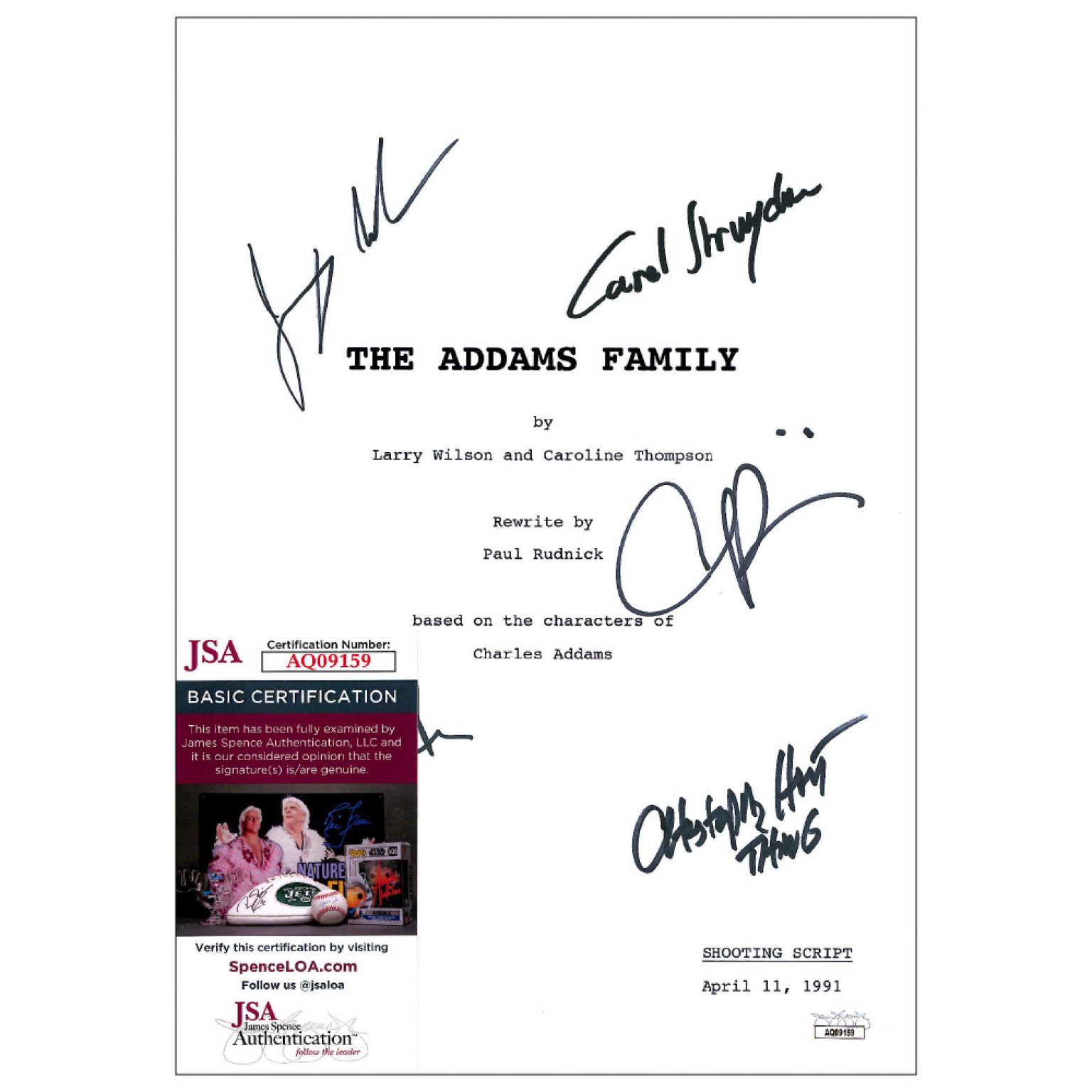 The Addams Family - Cast Signed & Framed Collage With Movie Script ...