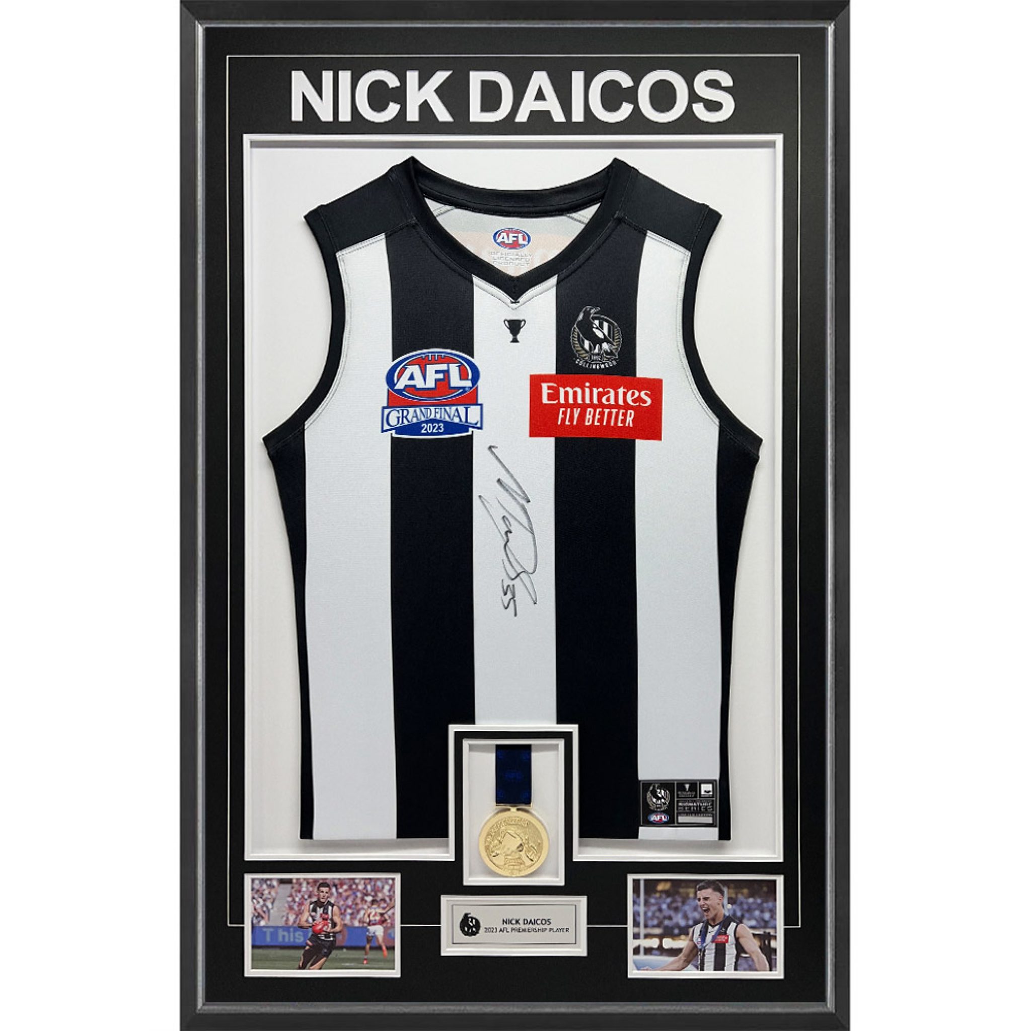 COLLINGWOOD MAGPIES NICK DAICOS SIGNED 2023 GRAND FINAL GUERNSEY ...