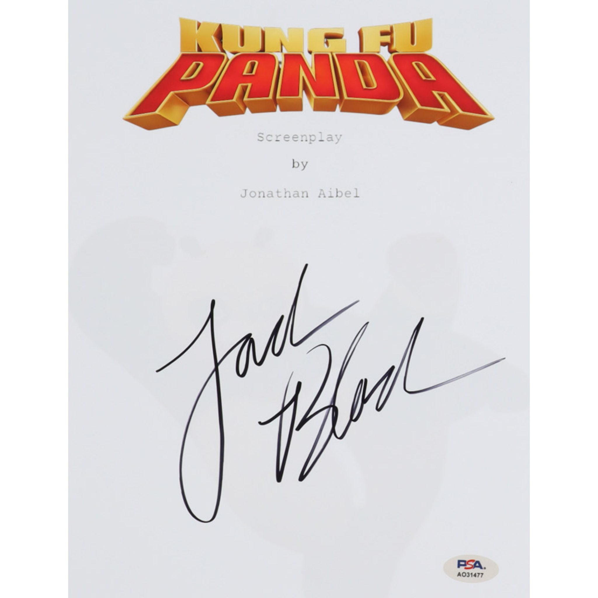 JACK BLACK Signed & Framed KUNG FU PANDA Movie Script Cover Page (PSA ...