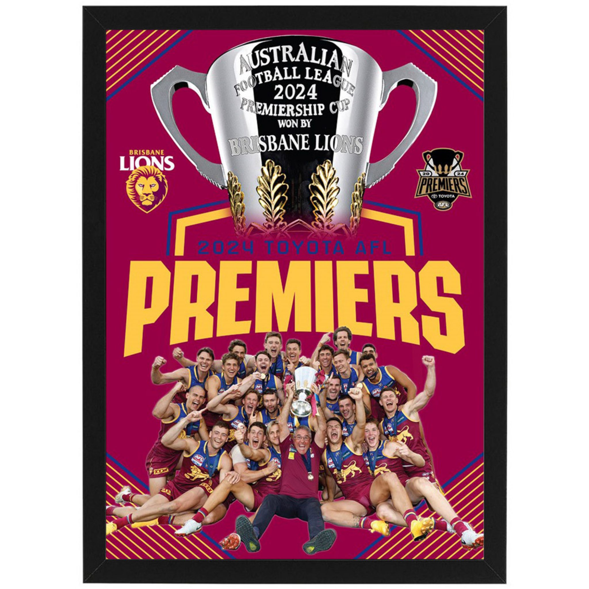Brisbane Lions 2024 Premiers Framed Celebration Poster | Taylormade ...