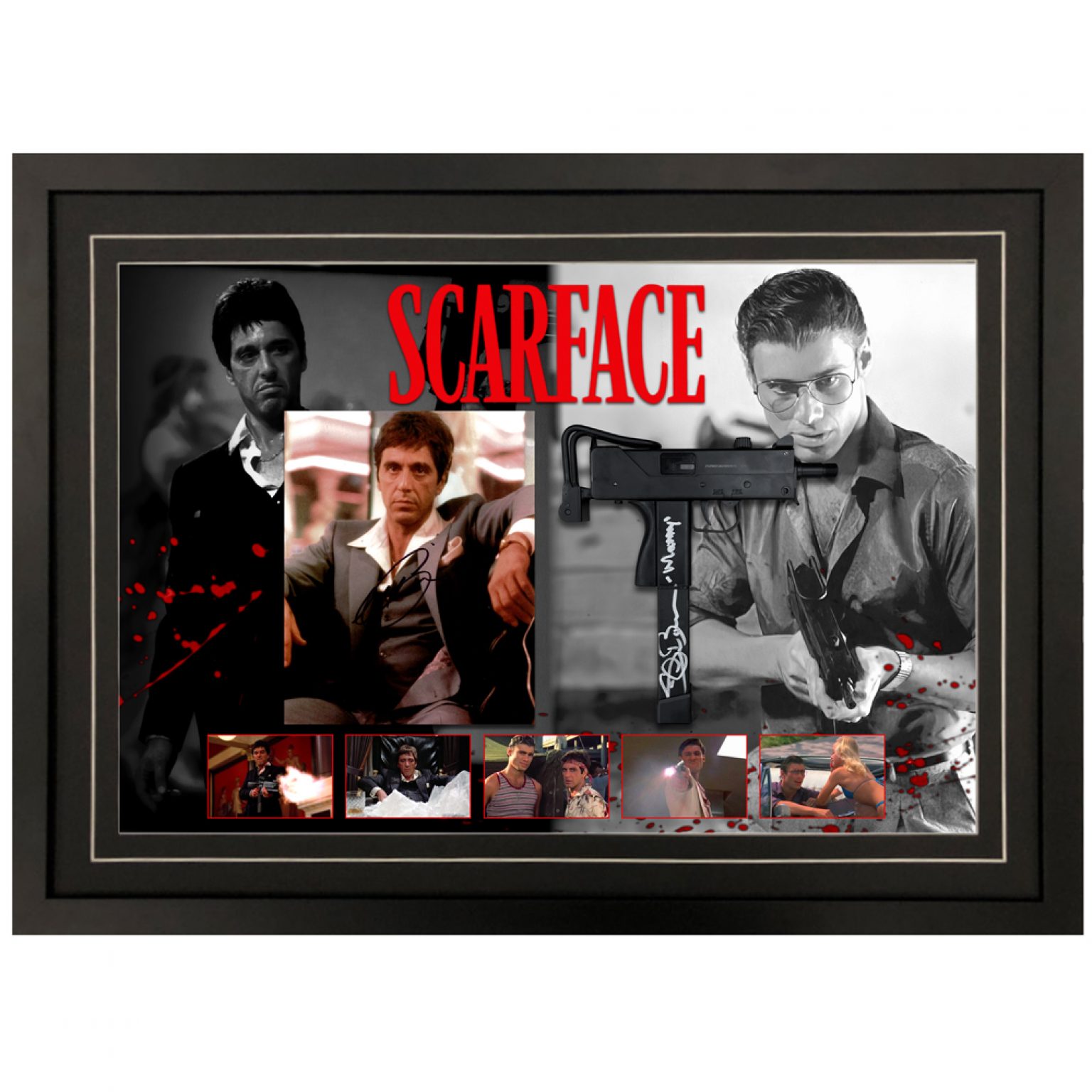 Scarface "Al Pacino" Signed and Framed Photograph with "Steven Bauer ...
