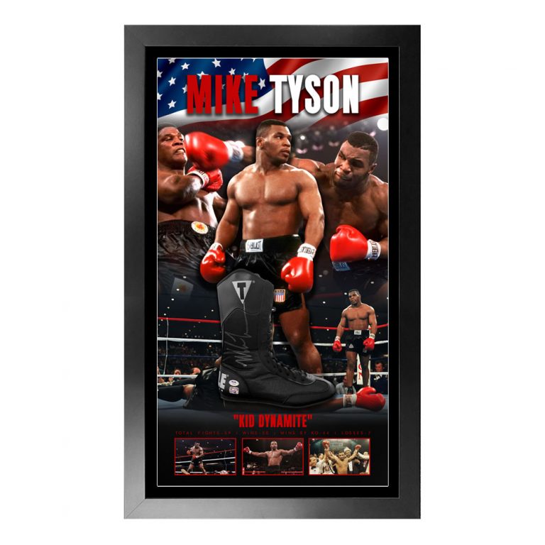 Boxing - Mike Tyson Signed & Framed Red Boxing Shoe (PSA COA ...