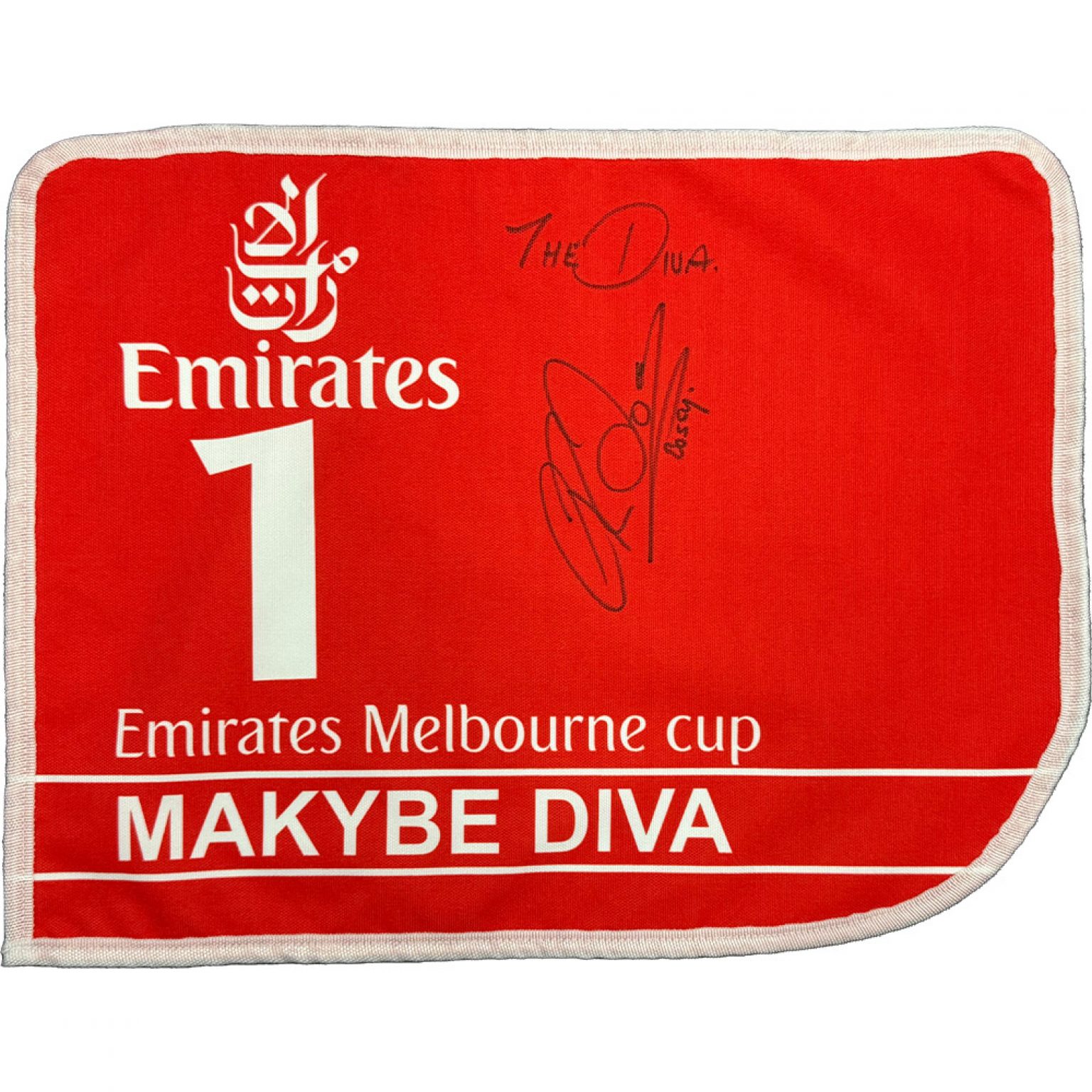 MAKYBE DIVA Glen Boss Signed & Framed Mini Melbourne Cup Saddlecloth ...