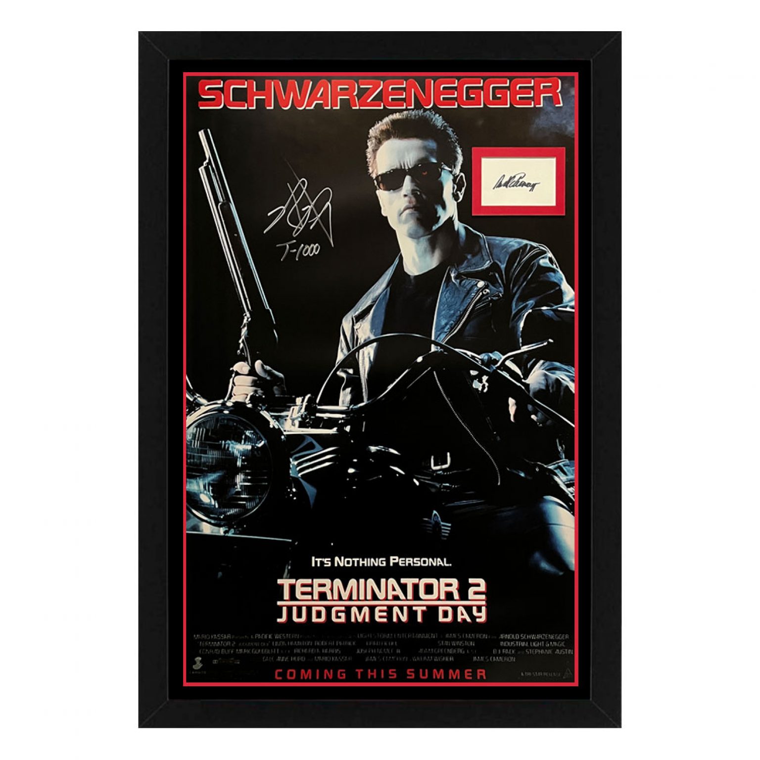 Arnold Schwarzenegger & Robert Patrick "Terminator 2" Signed & Framed ...
