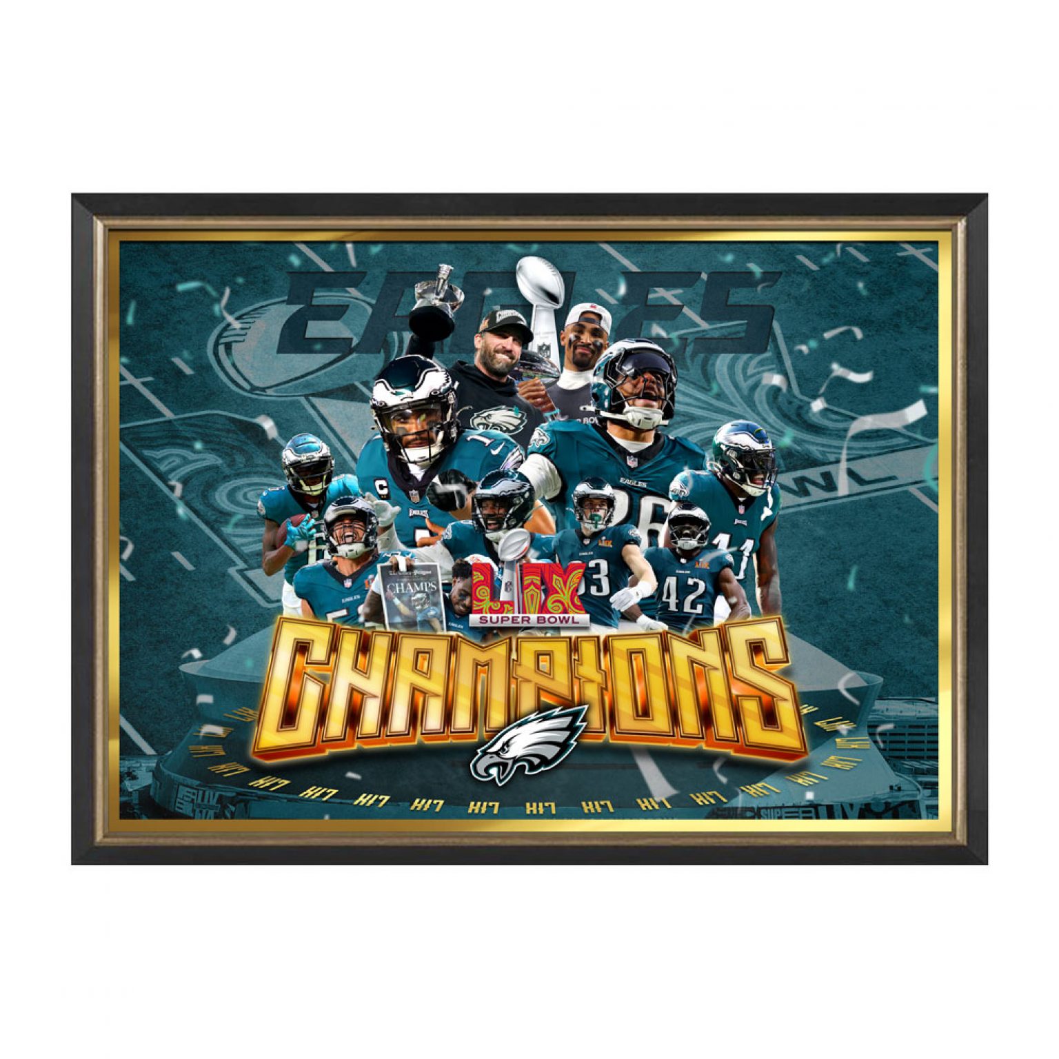 Philadelphia Eagles 2025 Super Bowl LIX Champions Framed Sportsprint ...