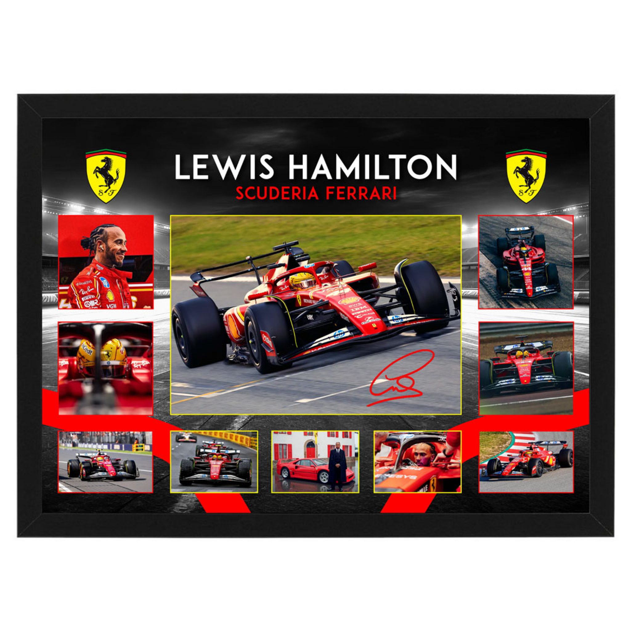 Formula 1 - Lewis Hamilton Ferrari Framed Large Photo Collage ...
