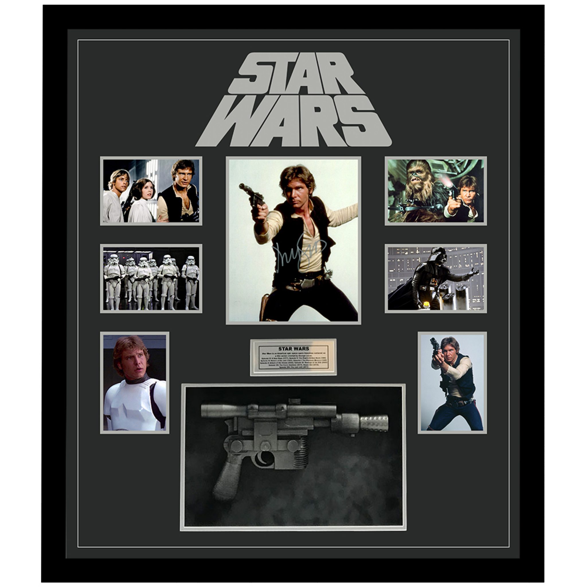 Star Wars - Harrison Ford Signed and Framed 8x10 Photo with Blaster ...