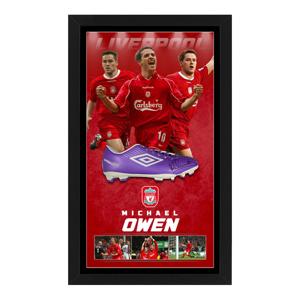 Soccer – Michael Owen Signed & Framed Liverpool Boot | Taylormade ...