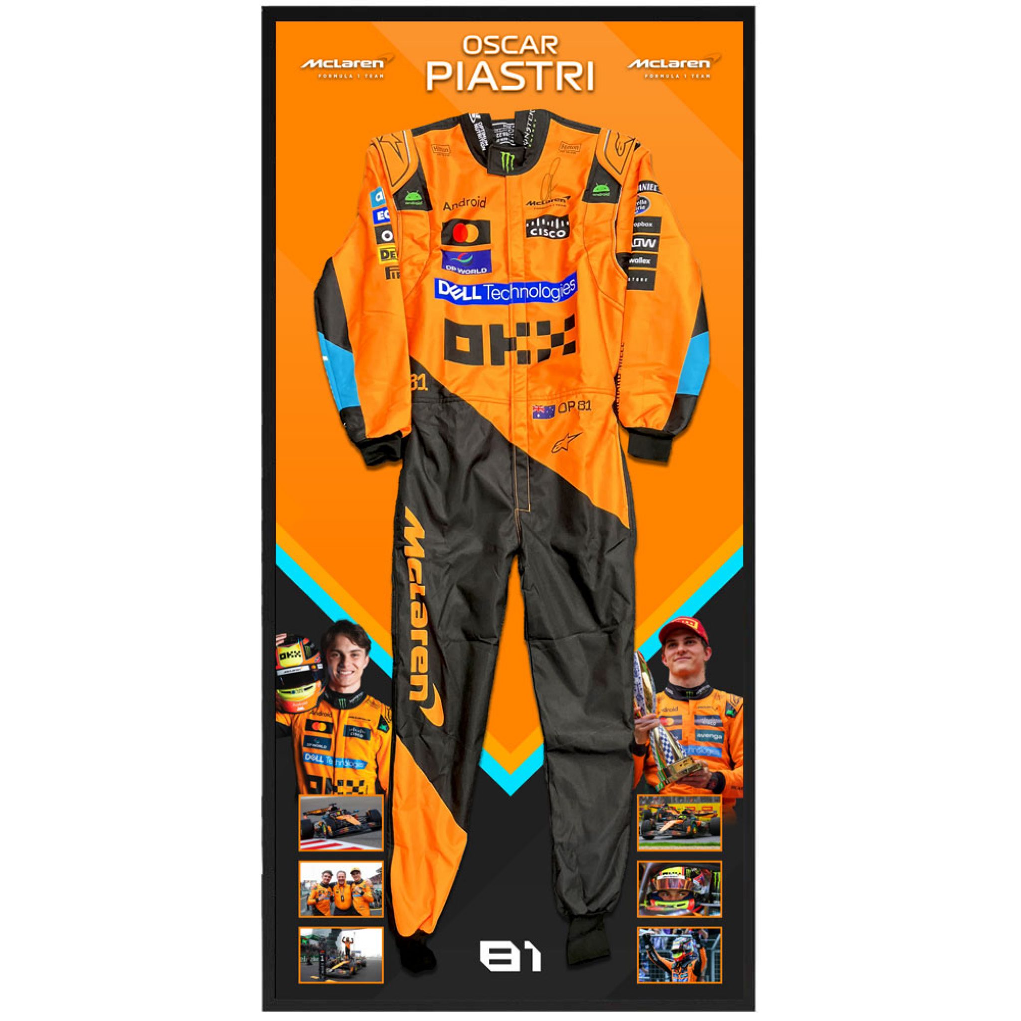 Oscar Piastri McLaren Signed & Framed Full Size Formula One Race Suit ...